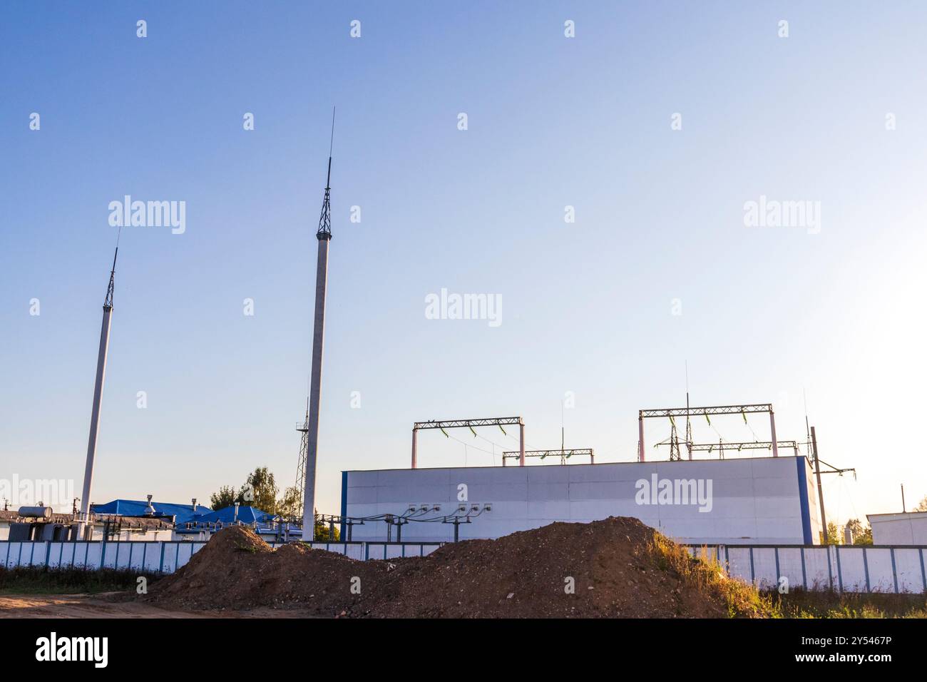 Image of the lightning rods at the power substation Stock Photo - Alamy