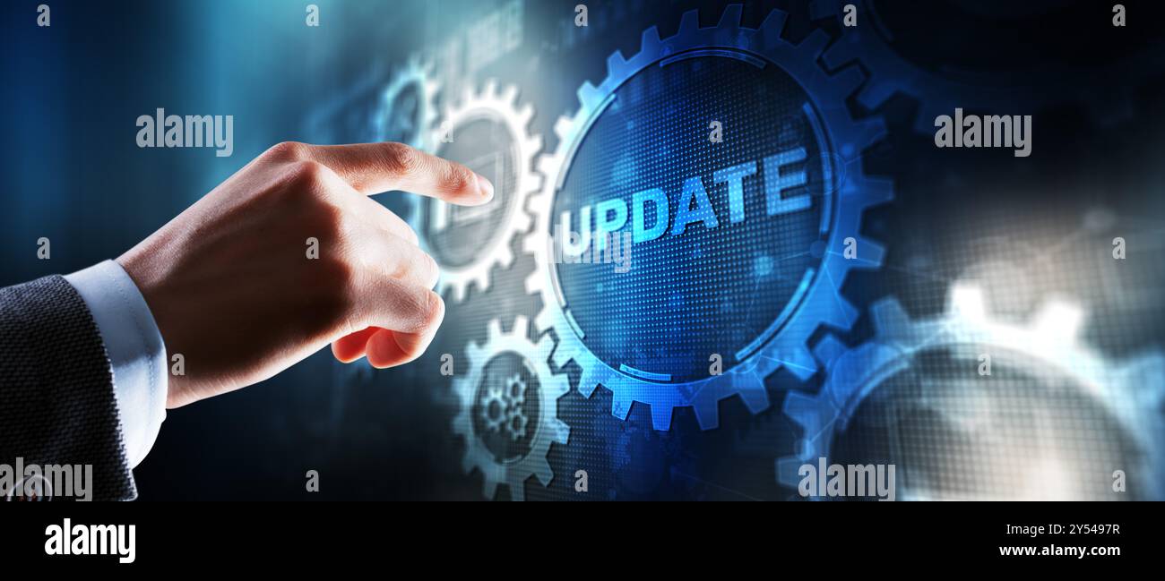 Update progress concept. Software upgrade icon on virtual screen Stock ...