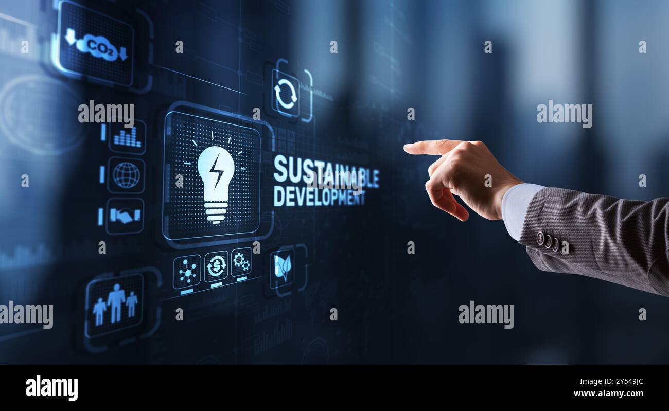 Sustainable Balanced Development. Balance between nature and science ...