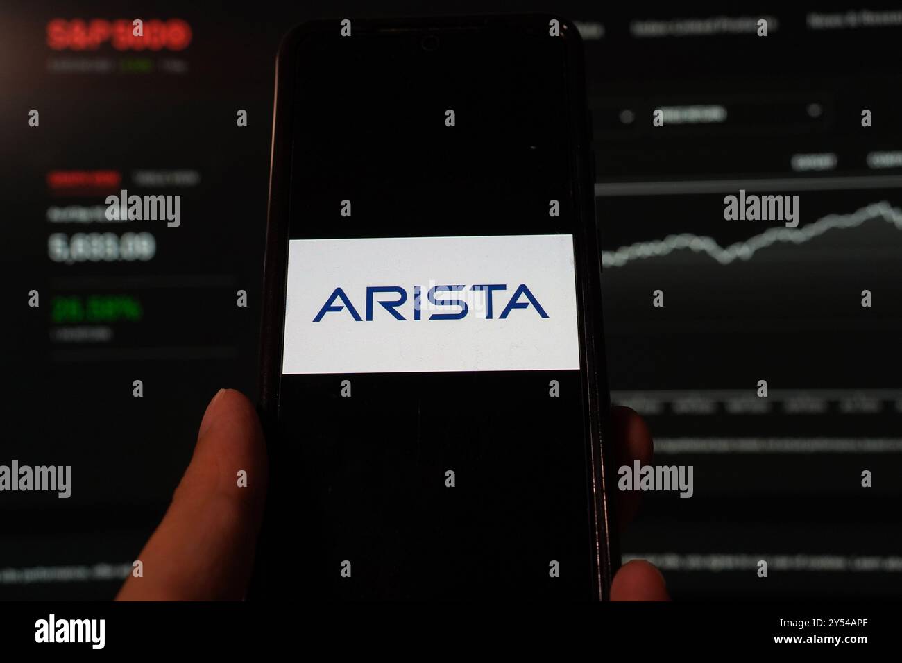 In this photo illustration, Arista Networks logo is displayed on a ...