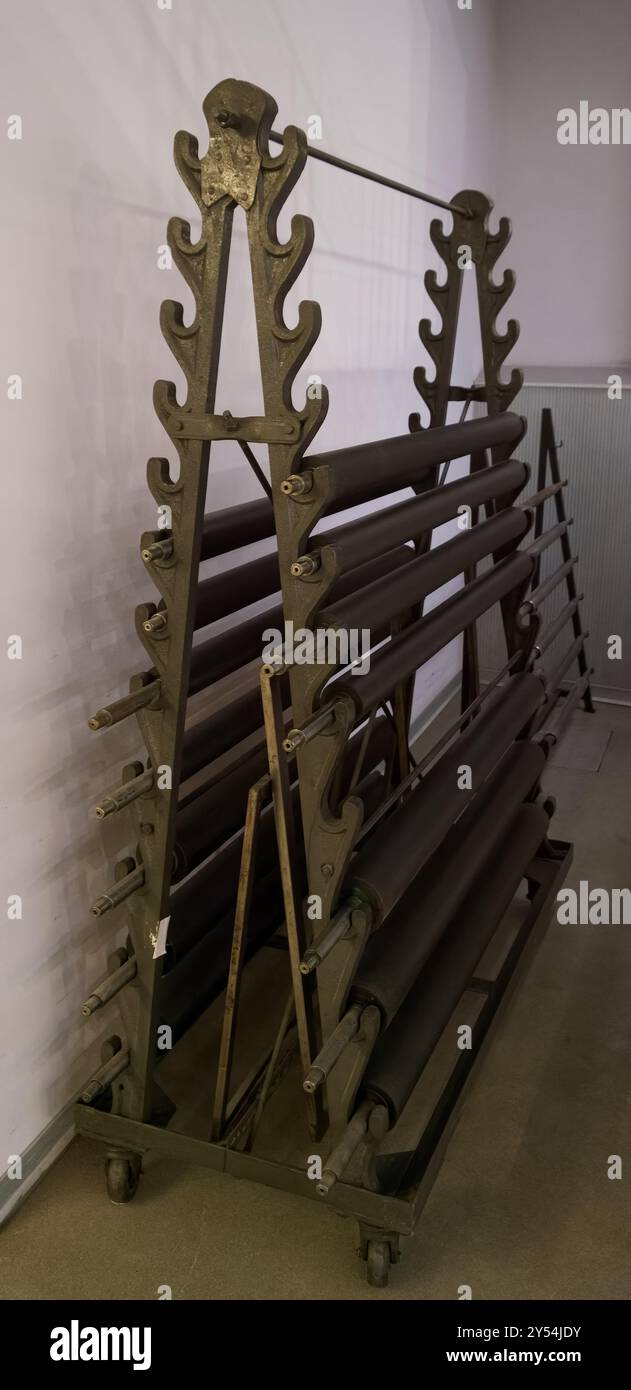 printing rollers in a printing machine for applying paint to the print ...