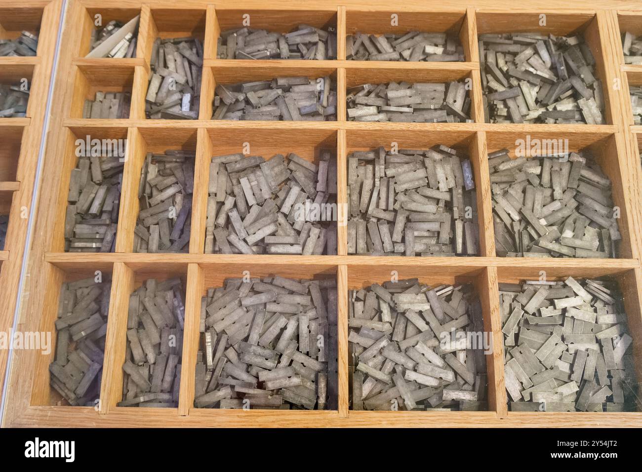 lead printing fonts for printing in a 20th century printing house Stock ...