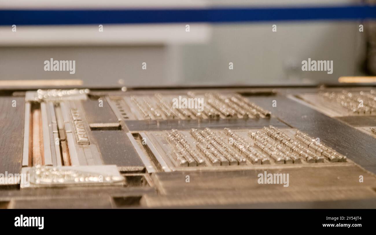 lead printing fonts for printing in a 20th century printing house Stock ...