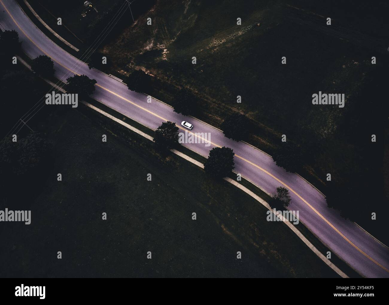 moving car driving on curved road through the countryside Stock Photo ...