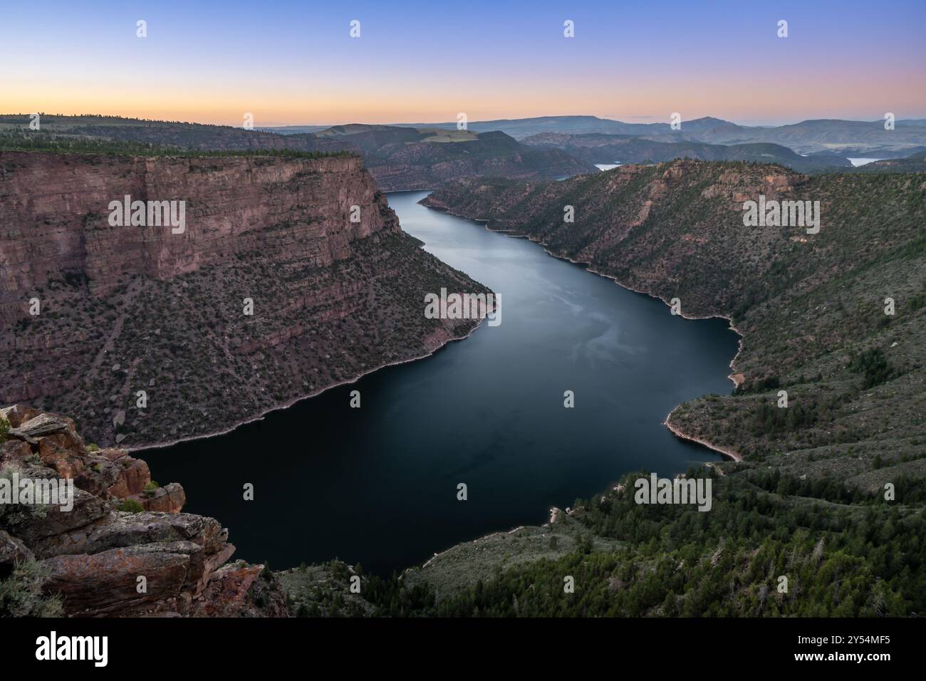 Last light on the Green River, in the Flaming Gorge National Recreation ...