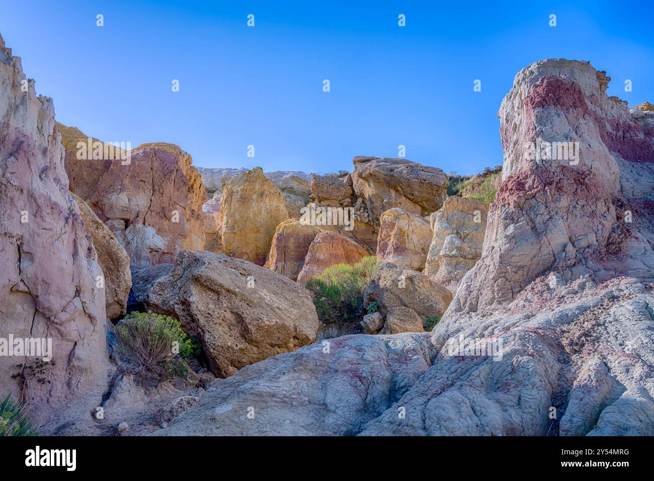 Colorful clays at Paint Mines Interpretive Park, Calhan, Colorado Stock ...