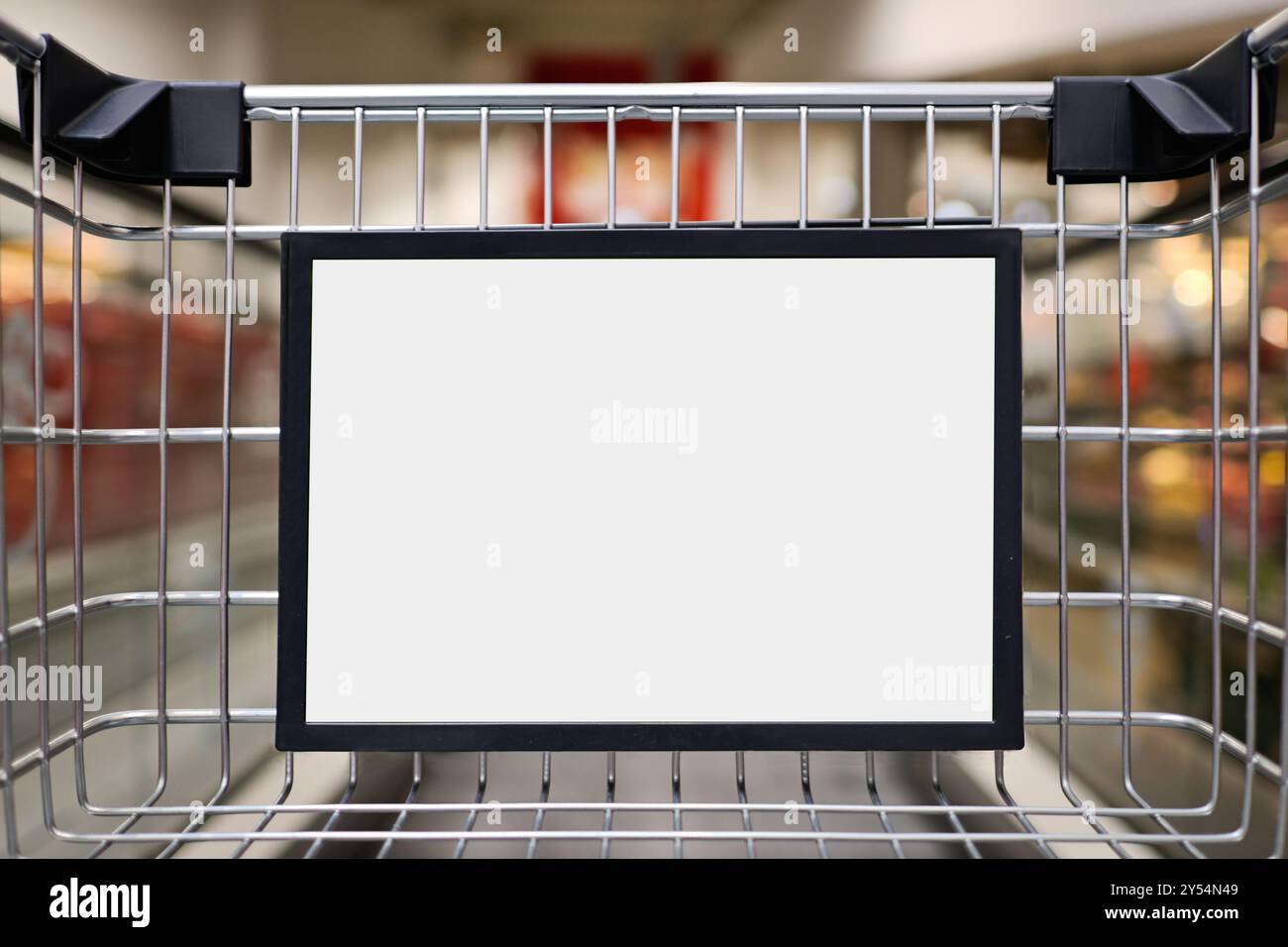 Advertising sign in a Shopping cart. Horizontal image with copy space ...