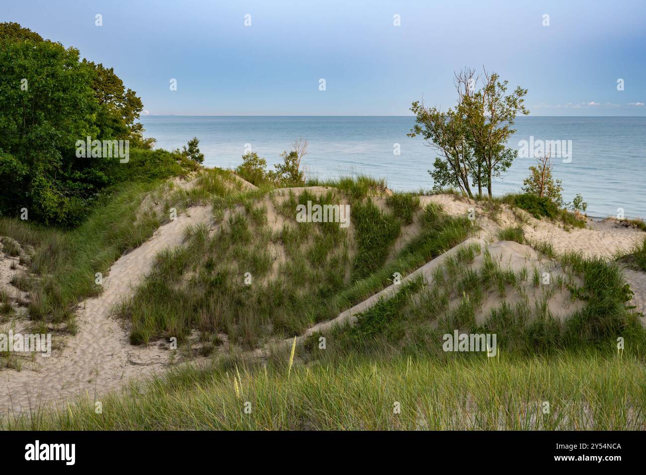 3 Lake Michigan, on Dune Challenge Trail, in Indiana Dunes State Park, near Michigan City ...