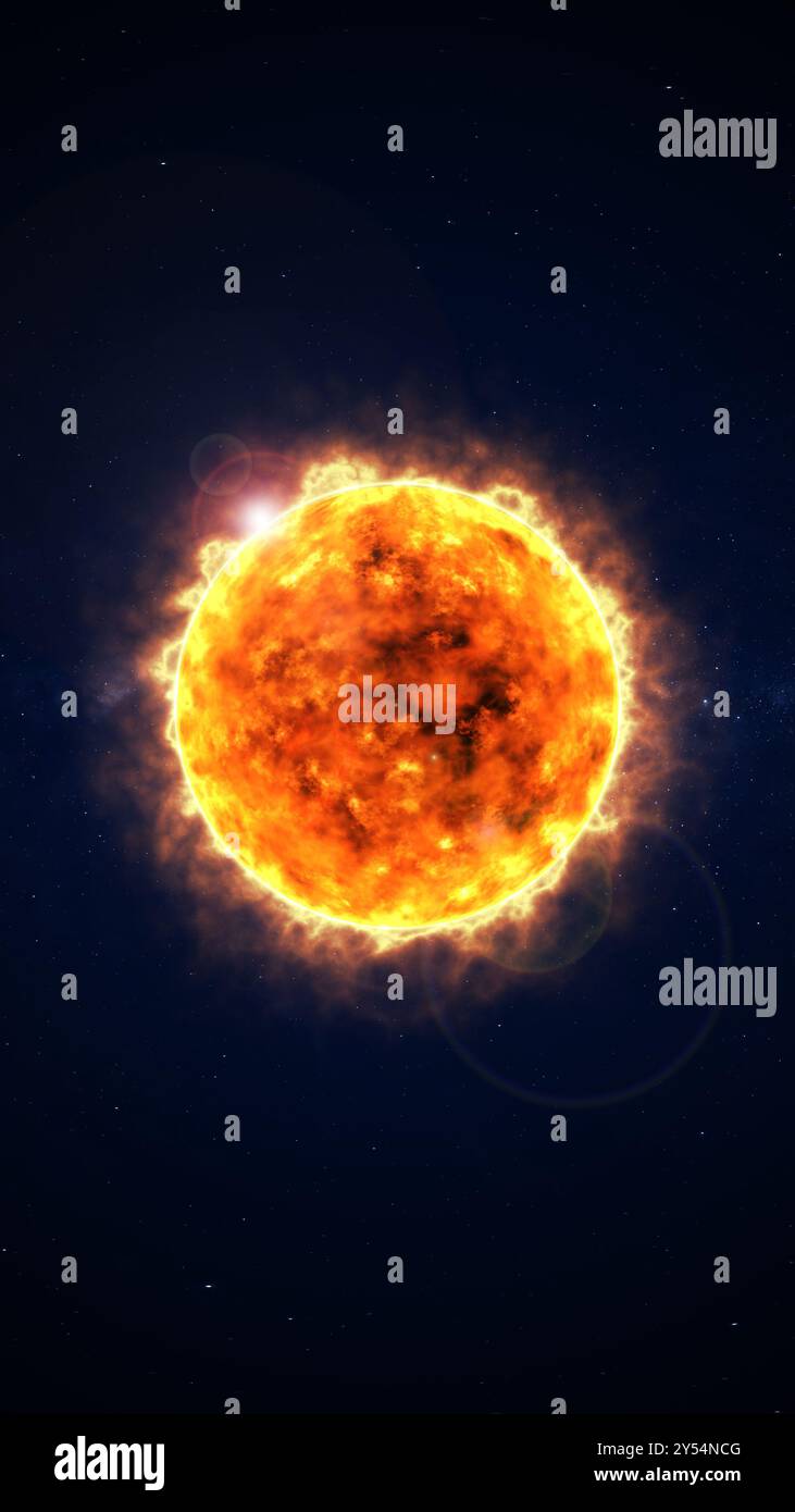 The burning sun in space Stock Photo - Alamy