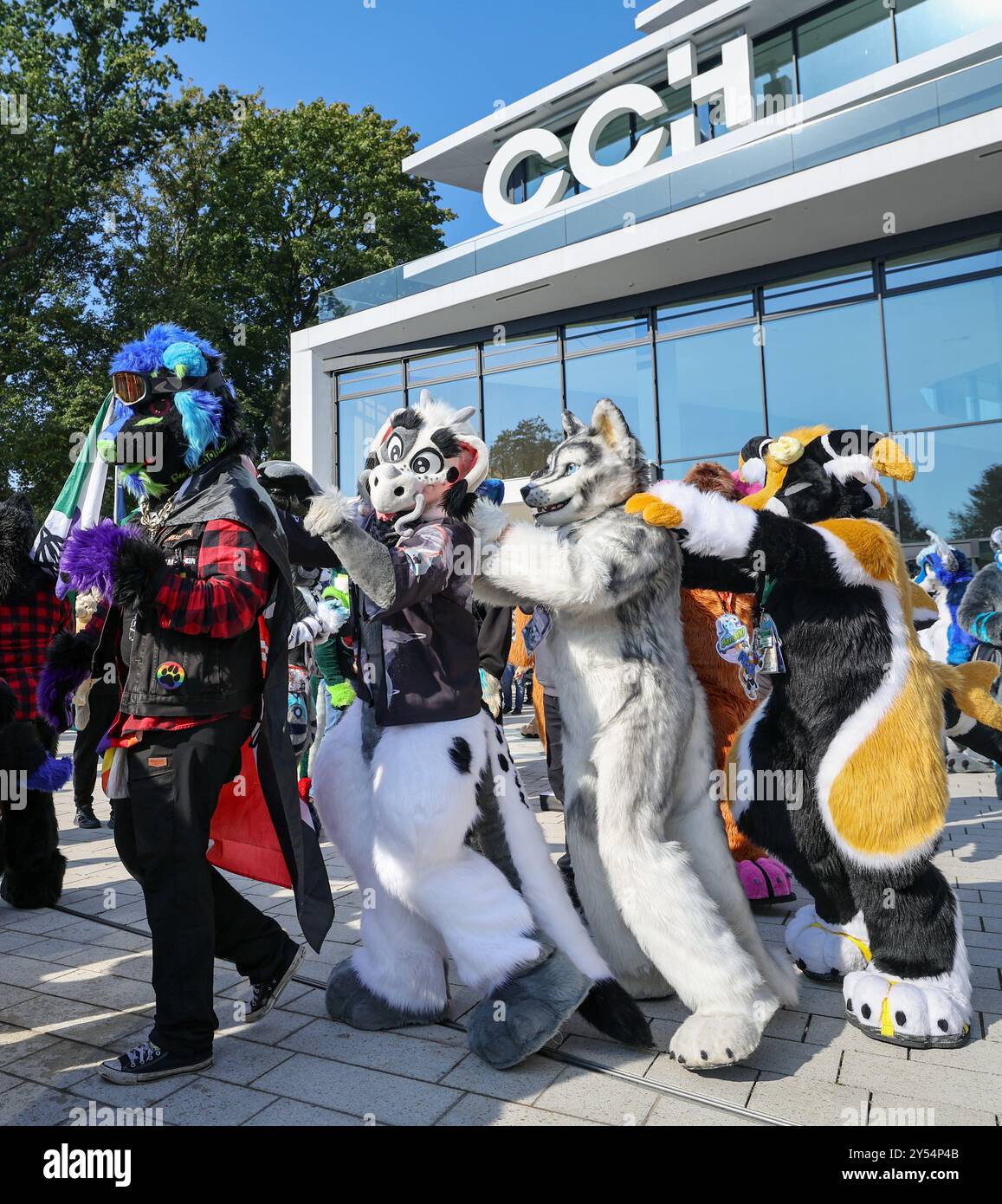 20 September 2024, Hamburg: Attendees of the Eurofurence Convention in ...