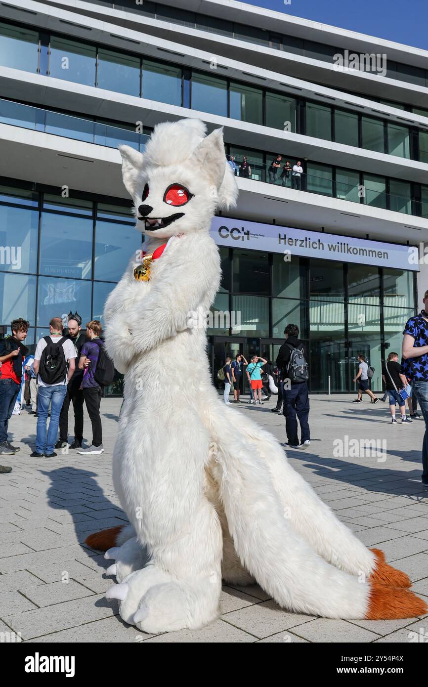 20 September 2024, Hamburg: Attendees of the Eurofurence Convention in ...