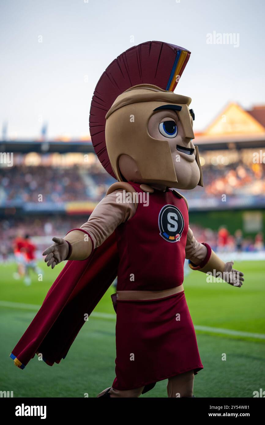 PRAGUE, CZECH REPUBLIC - SEPTEMBER 18: Mascot Rudy of AC Sparta Praha during the UEFA Champions ...