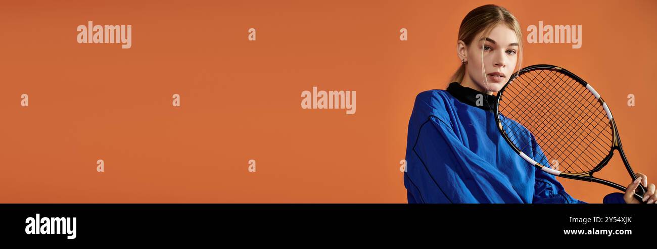 A talented athlete expresses deep emotions while holding a tennis ...