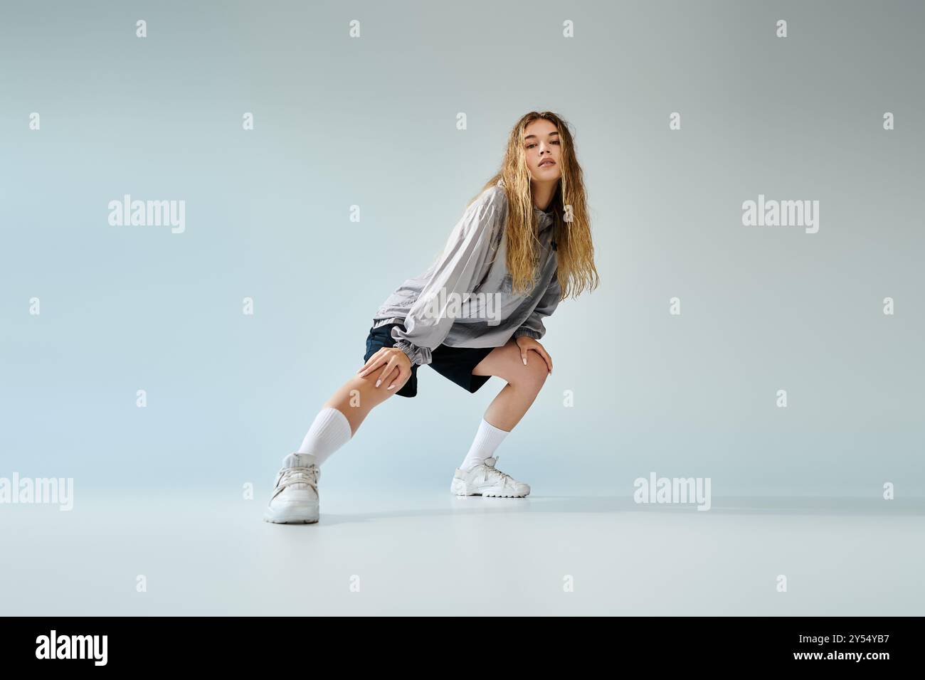 A talented athlete expresses emotion through a powerful pose in a ...