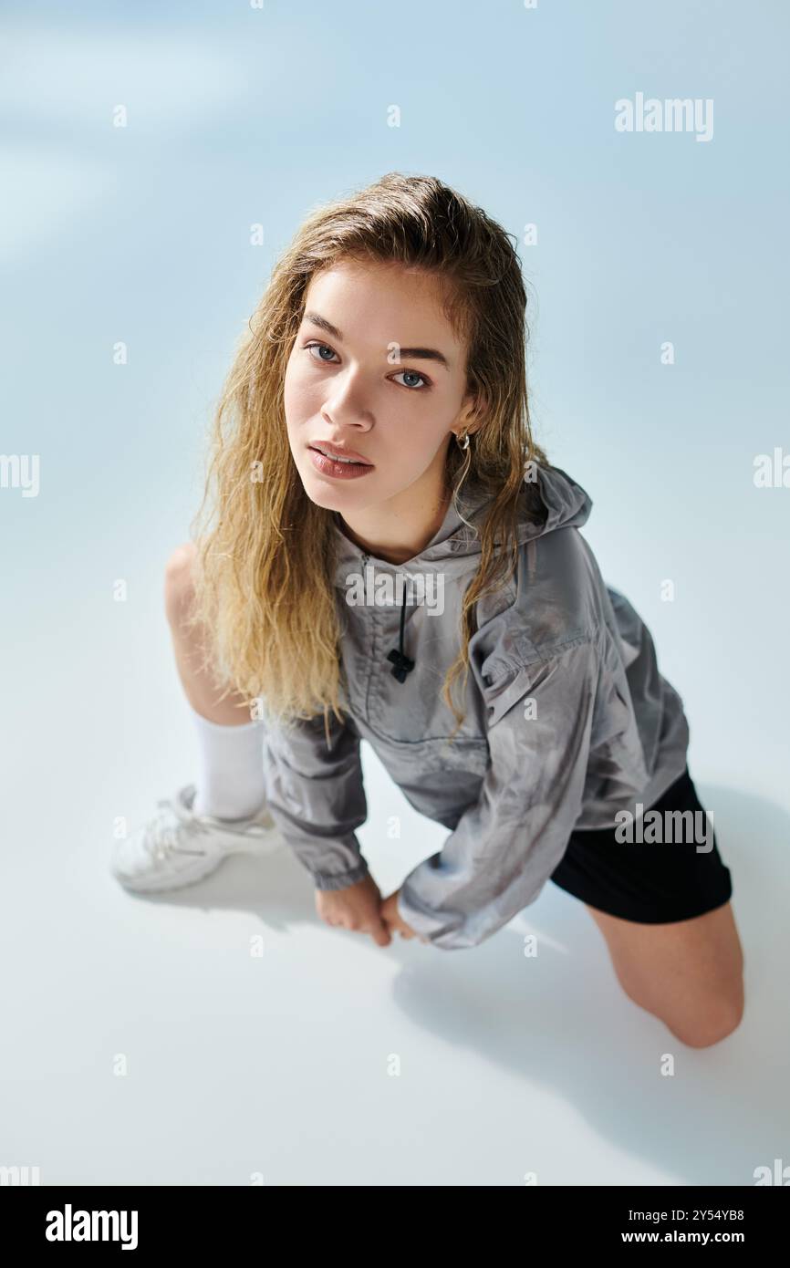 A talented athlete expresses deep emotion while posing beautifully in ...