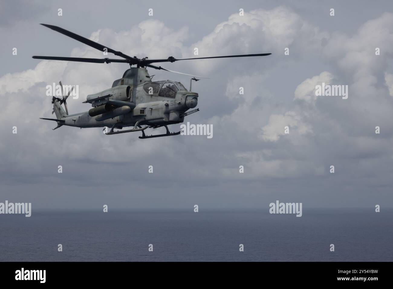 U.S. Marine Corps AH-1Z Cobra helicopter with Marine Medium Tiltrotor ...