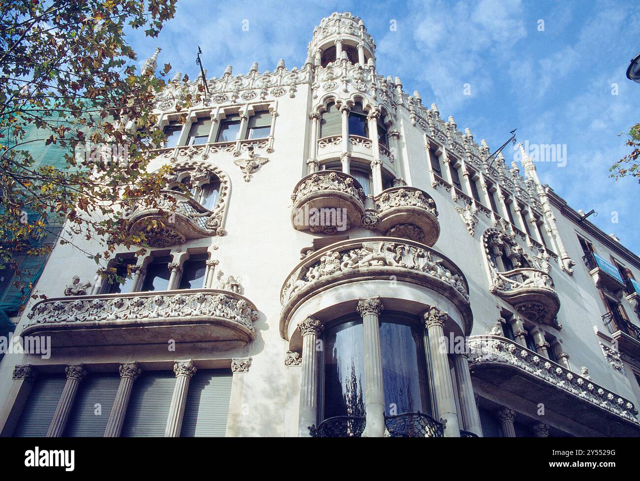 Facade of Amatller House, view from below. Barcelona, Catalonia, Spain ...
