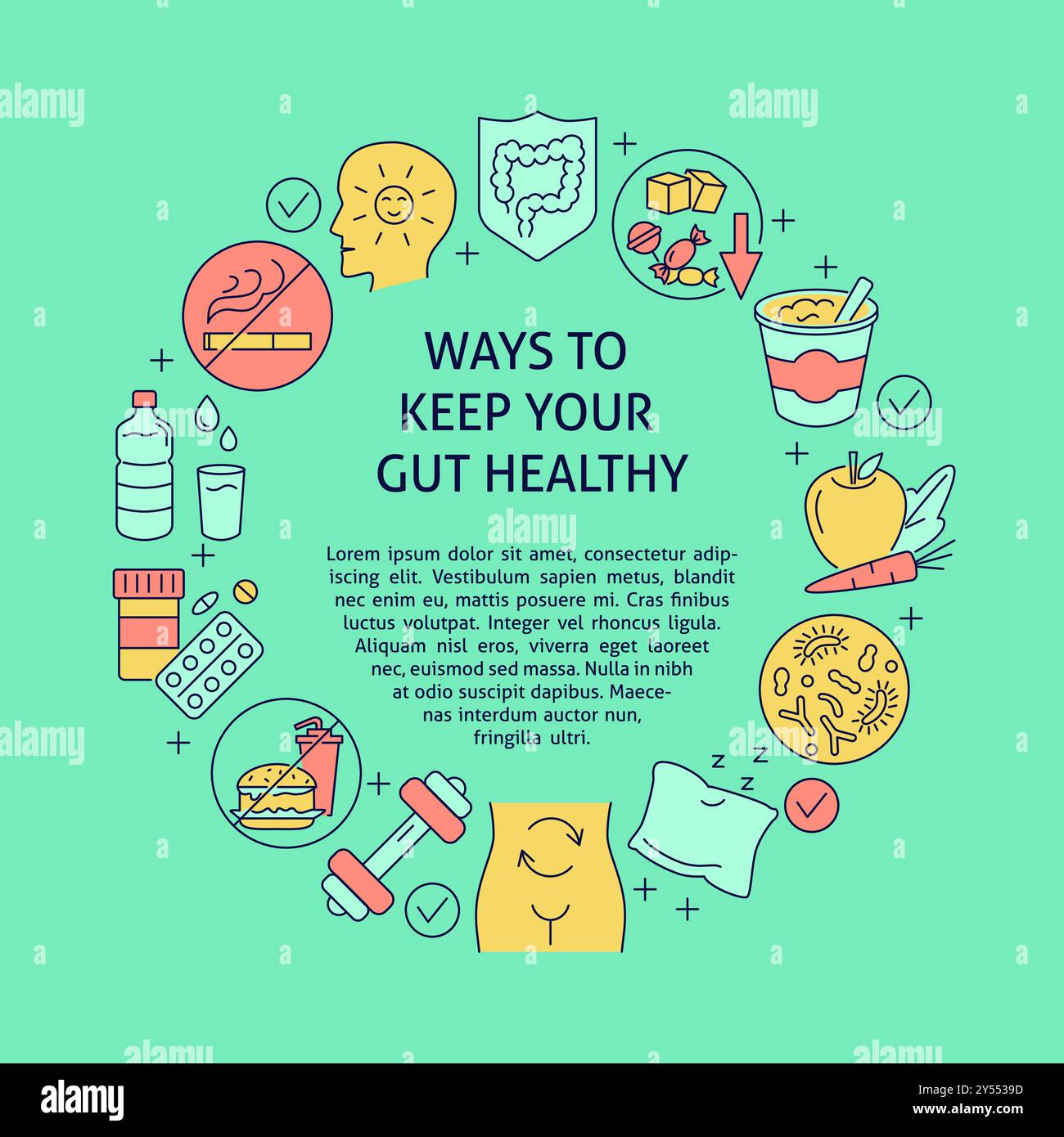 Keep your gut healthy banner template with place for text. Vector ...