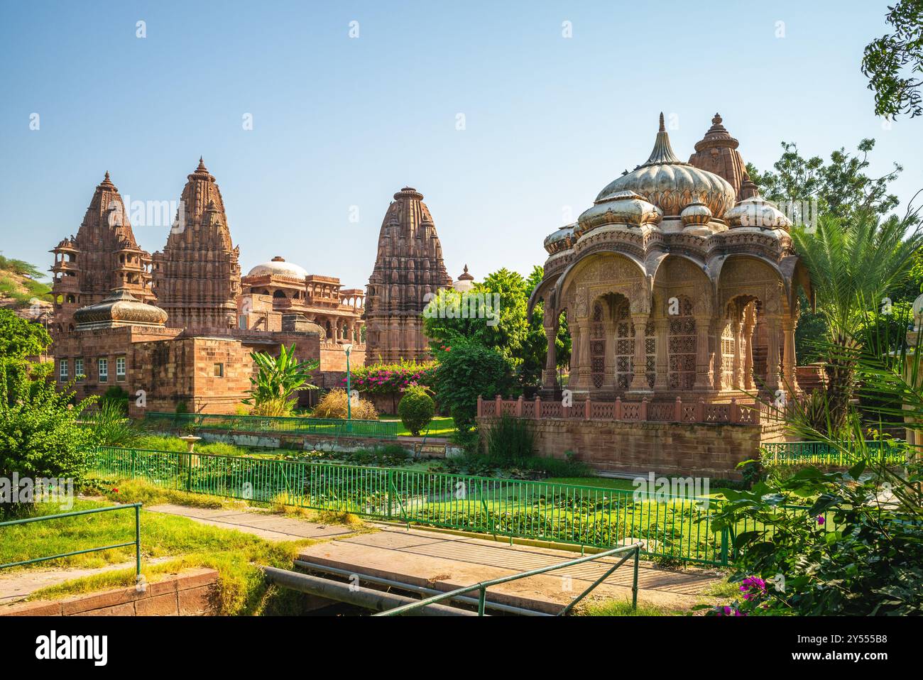 The Royal Cenotaph and temples in Mandore Garden near blue city ...