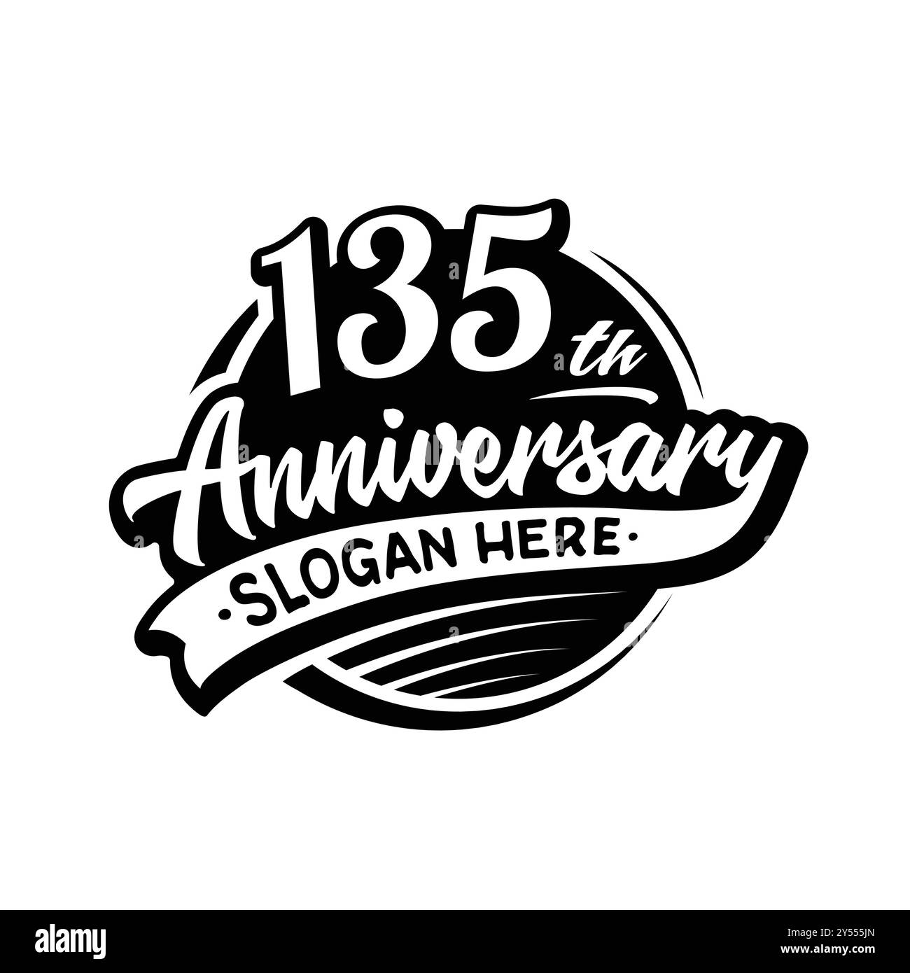 135 years anniversary design template. Vector and illustration. 135th ...