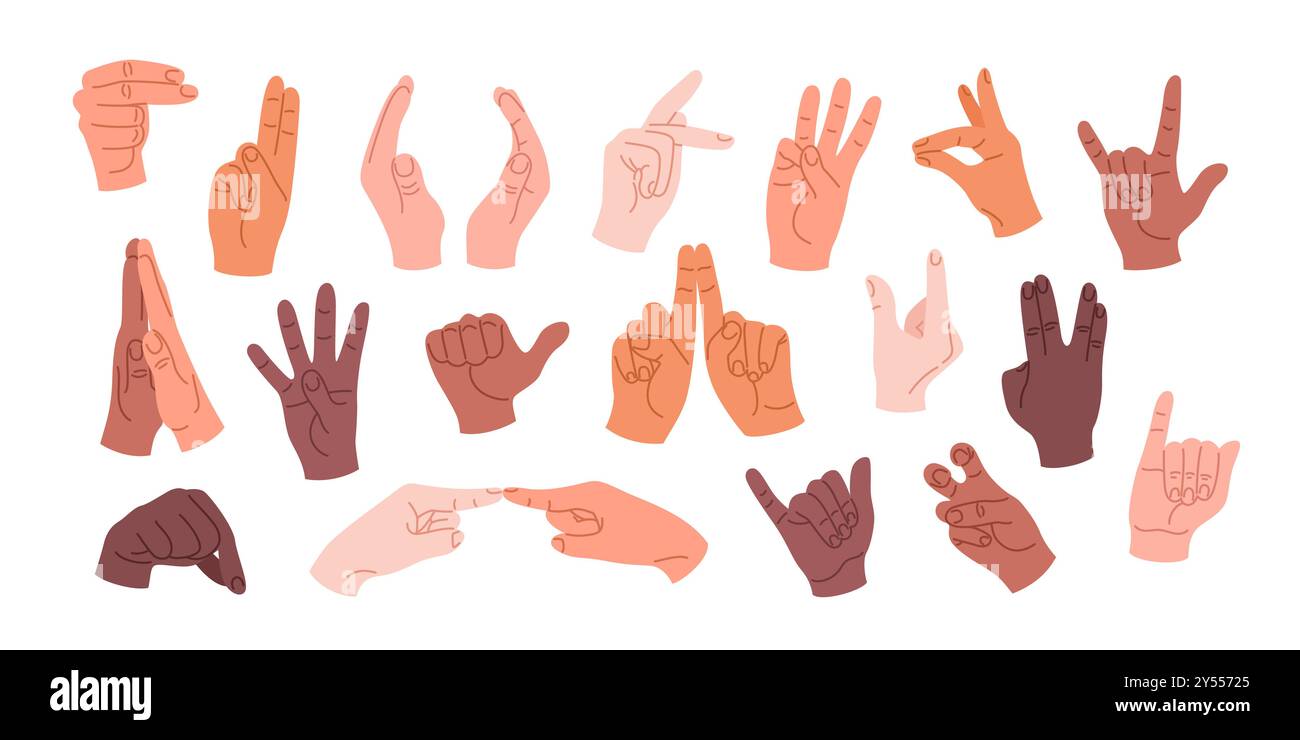 Set different poses gestures Stock Vector Images - Alamy