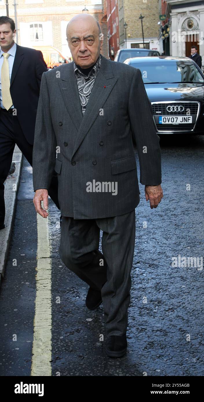 Pic shows: Mohamed Al-Fayed Egyptian businessman Seen here arriving at ...