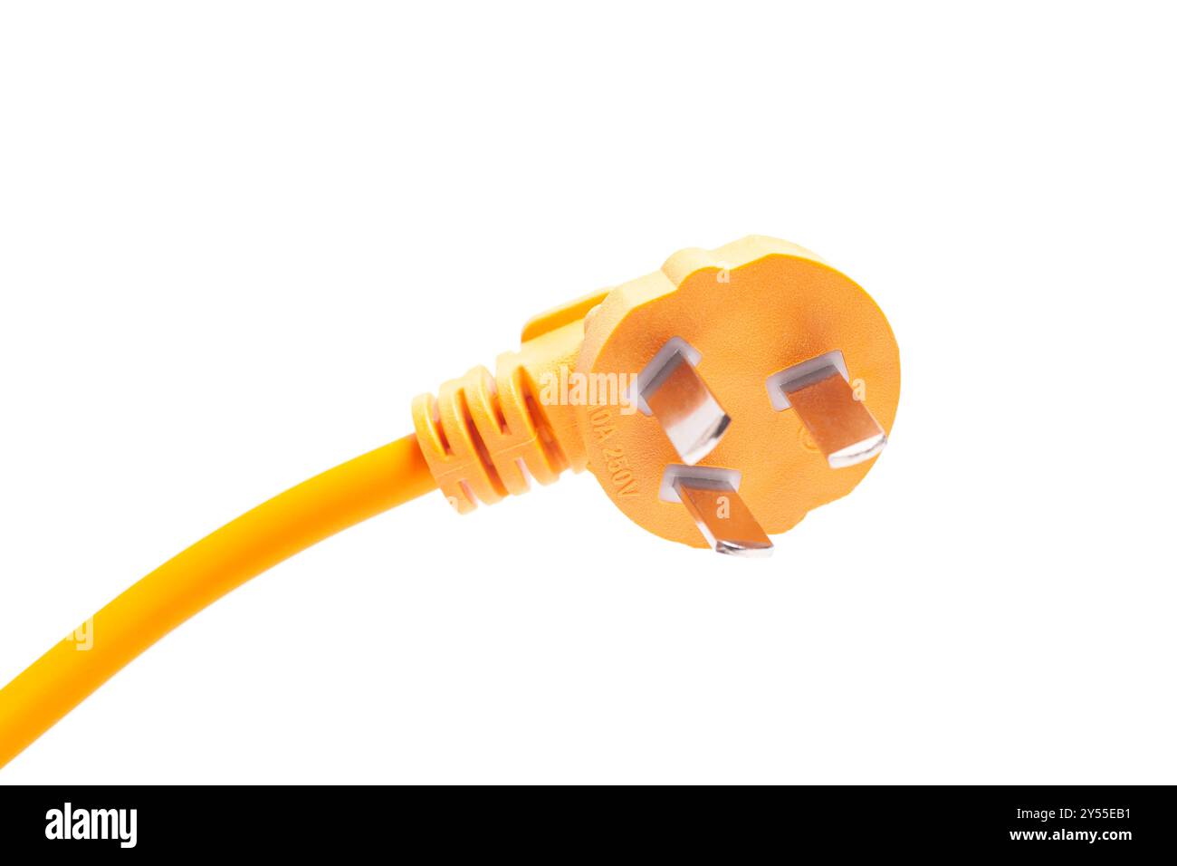 Three pin power plug isolated on white Stock Photo - Alamy