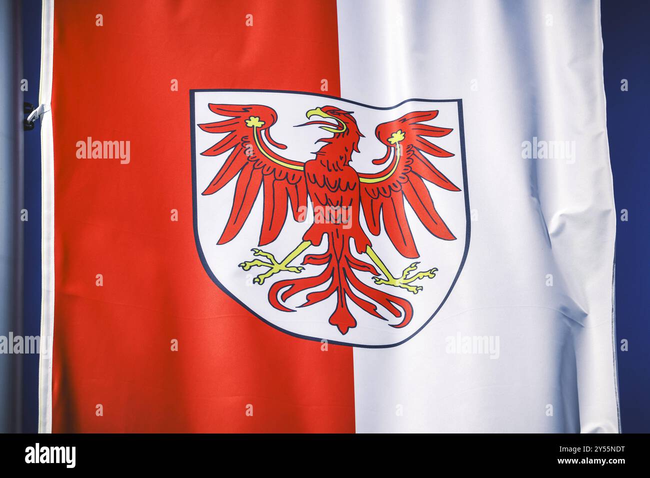 Fahne vom deutschen Bundesland Brandenburg *** Flag of the German state ...