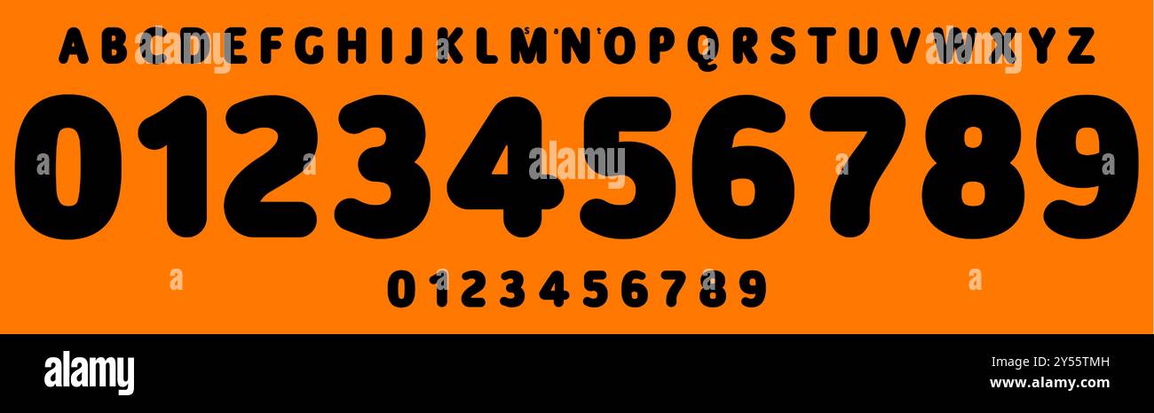 Bold rounded font, fat heavy softed smooth numbers and letters for ...