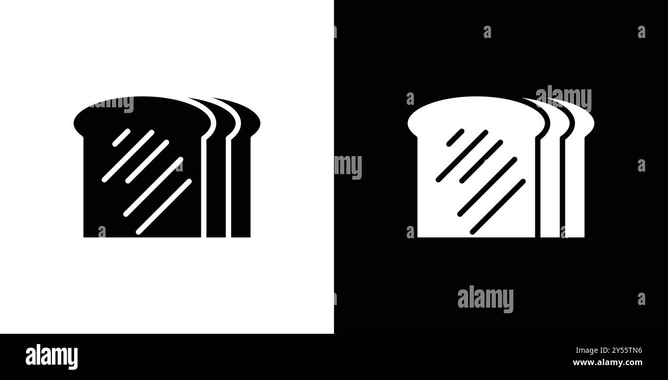 Bread slice icon linear logo mark set collection in black and white ...