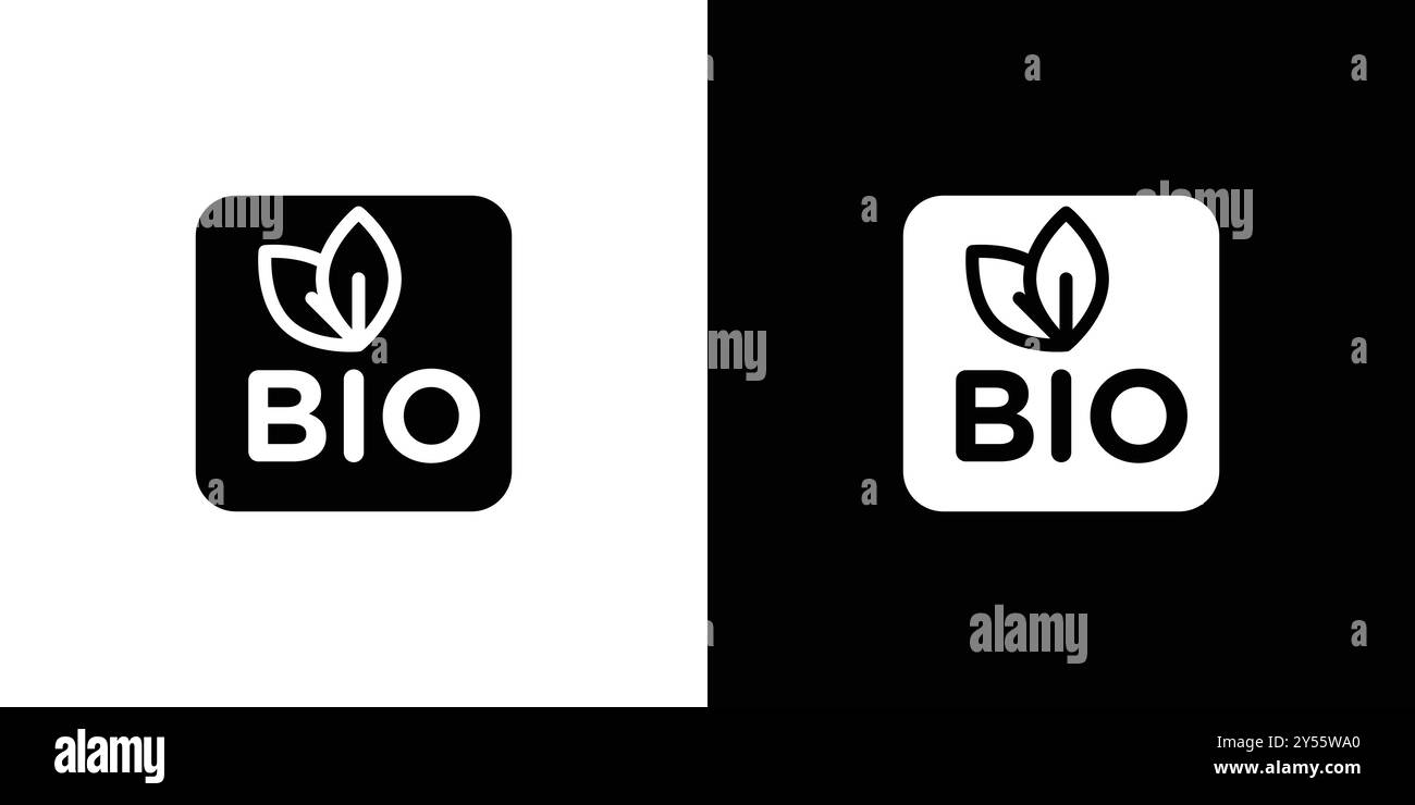 Bio vector icon linear logo mark set collection in black and white ...