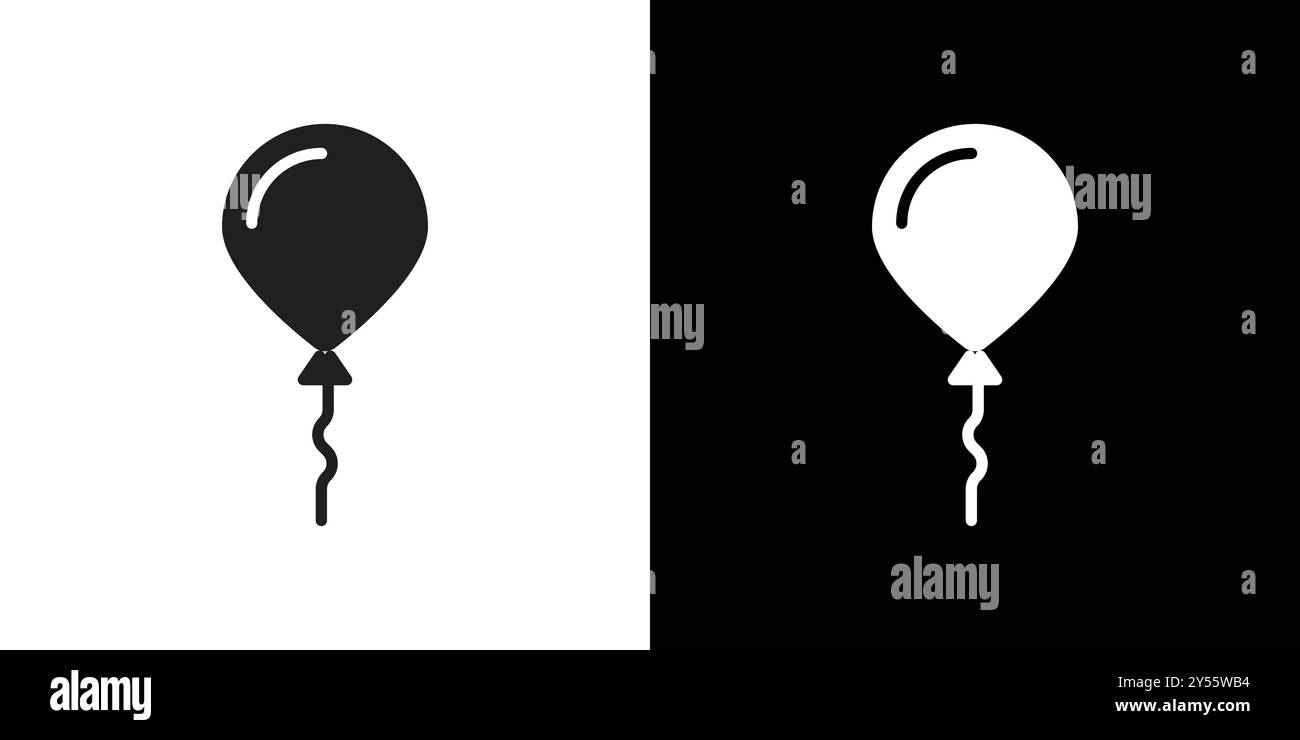 Balloon icon linear logo mark set collection in black and white Stock ...