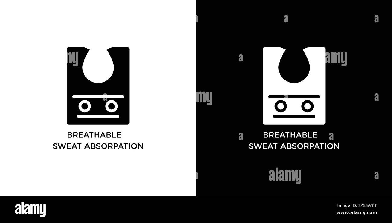 Breathable sweat absorption icon linear logo mark set collection in ...