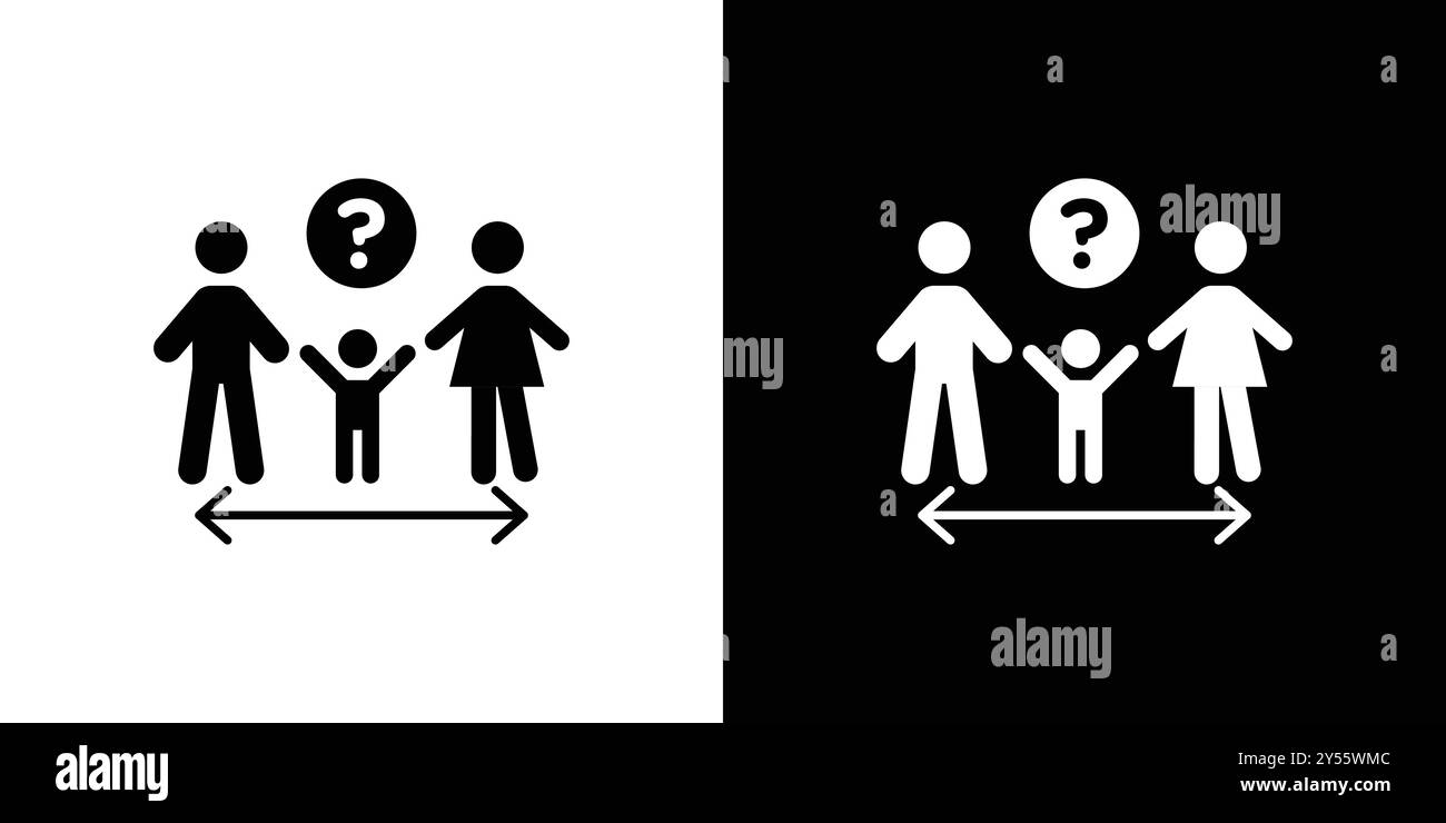 Child custody icon linear logo mark set collection in black and white Stock Vector Image & Art ...