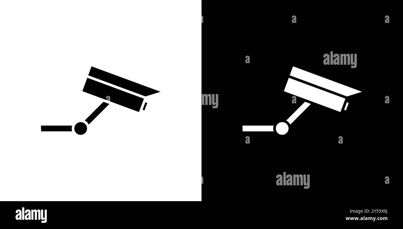 CCTV camera icon linear logo mark set collection in black and white ...