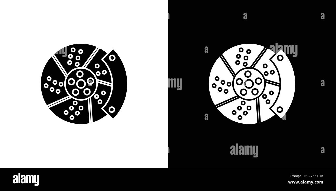 Car brake disk with caliper icon linear logo mark set collection in ...