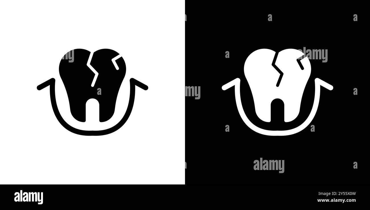 Cavities icon linear logo mark set collection in black and white Stock ...