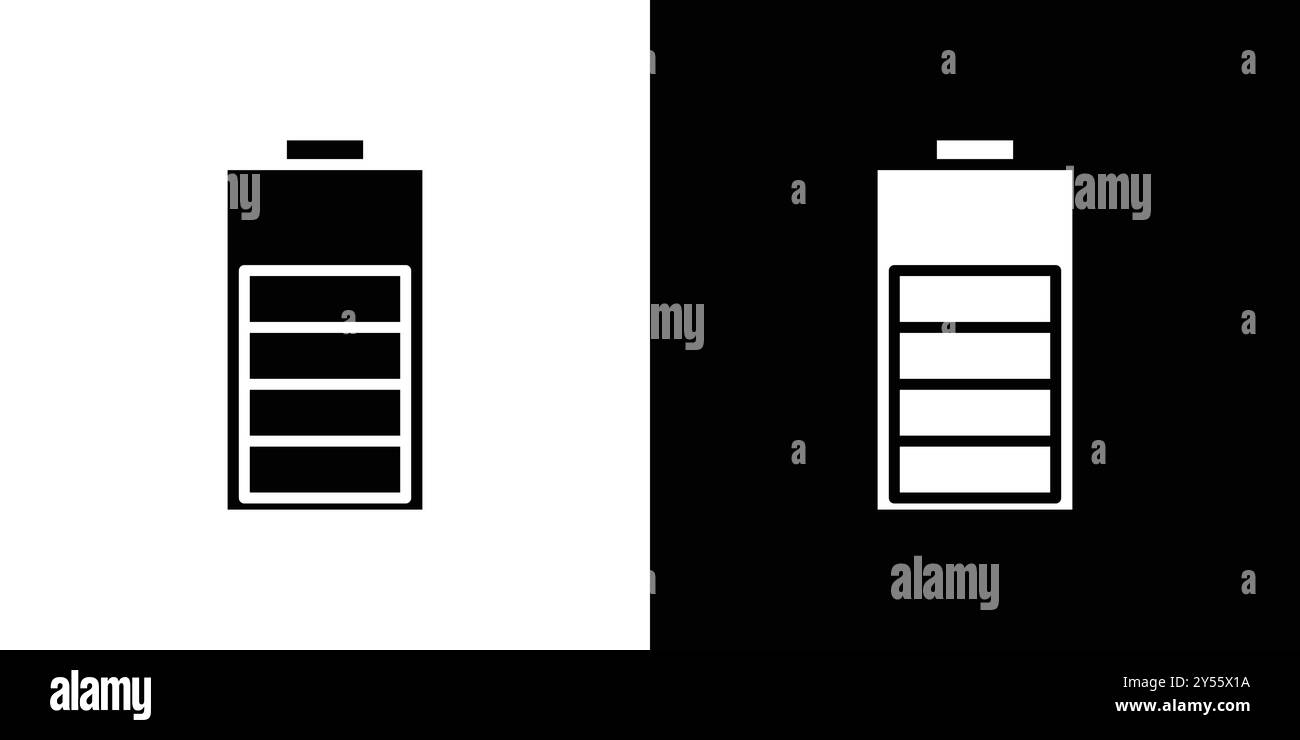 Battery icon linear logo mark set collection in black and white Stock ...