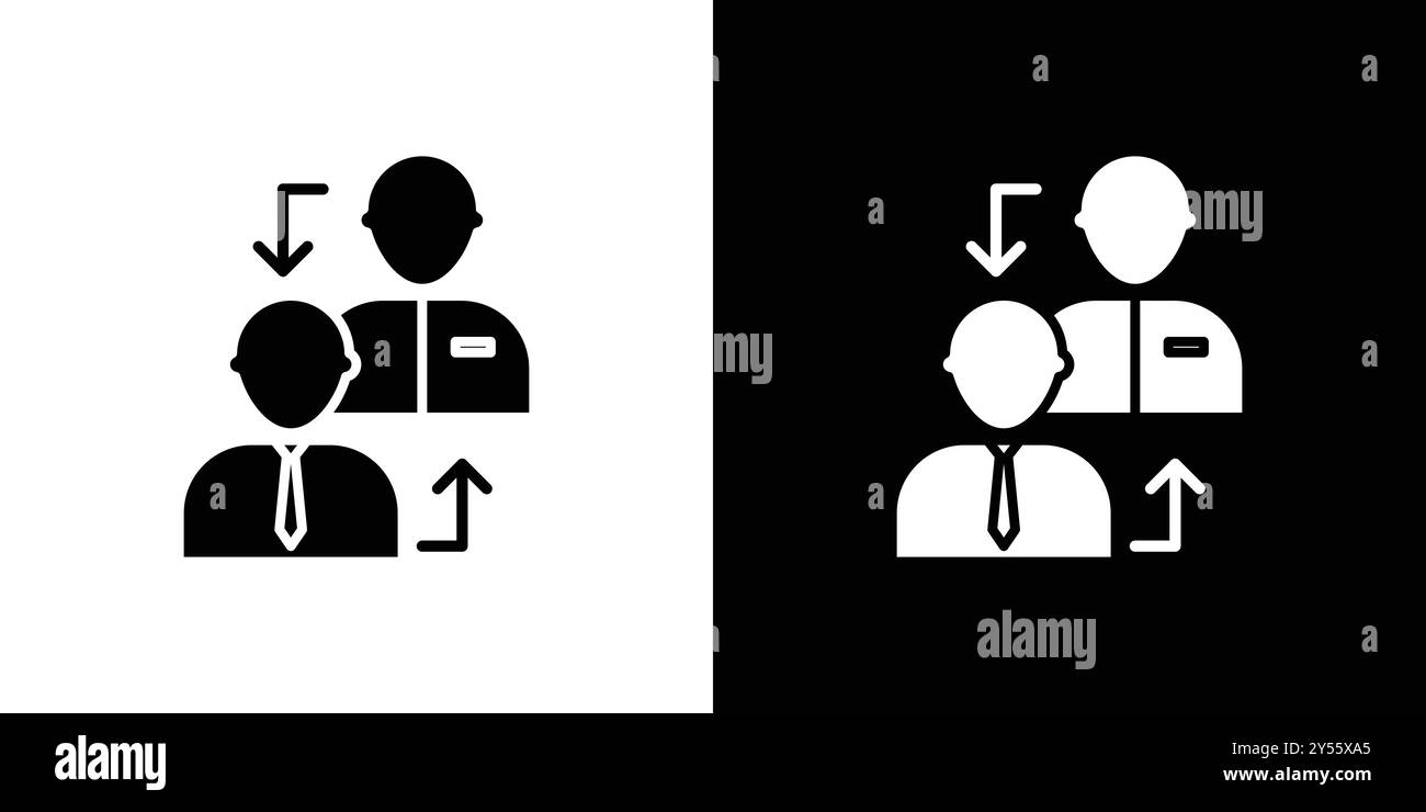 coaching icon linear logo mark set collection in black and white Stock ...