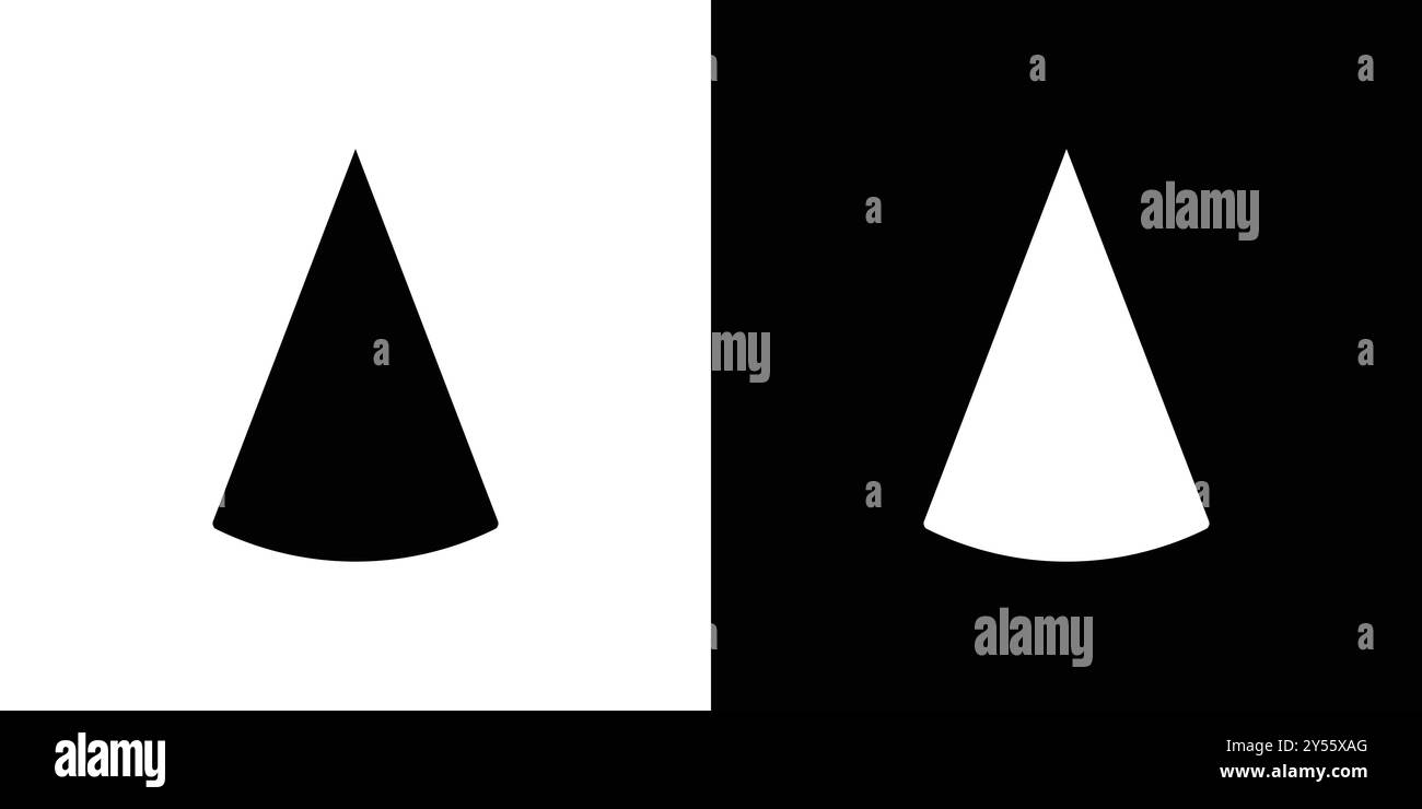 Cone shape 3D icon linear logo mark set collection in black and white ...