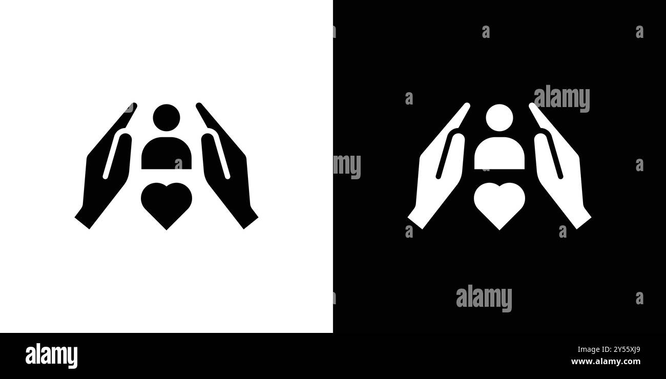 Customer care icon linear logo mark set collection in black and white ...