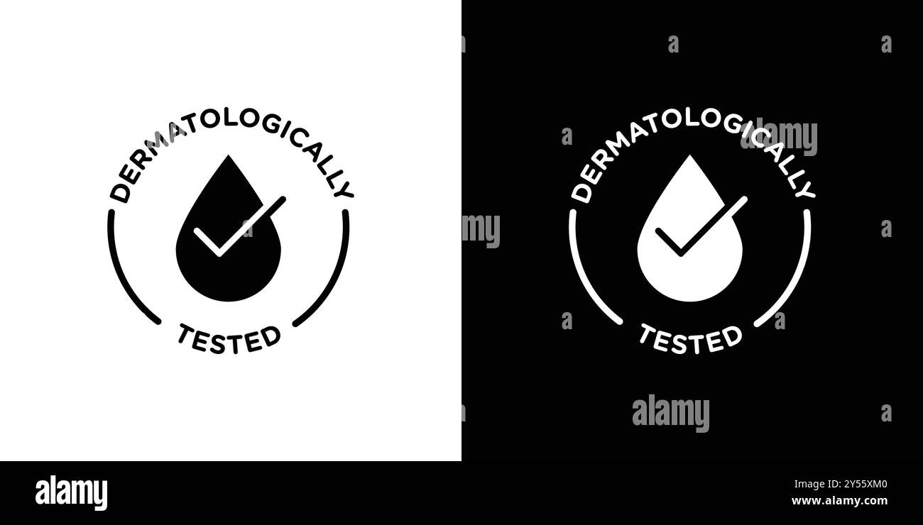 dermatologically tested icon linear logo mark set collection in black ...