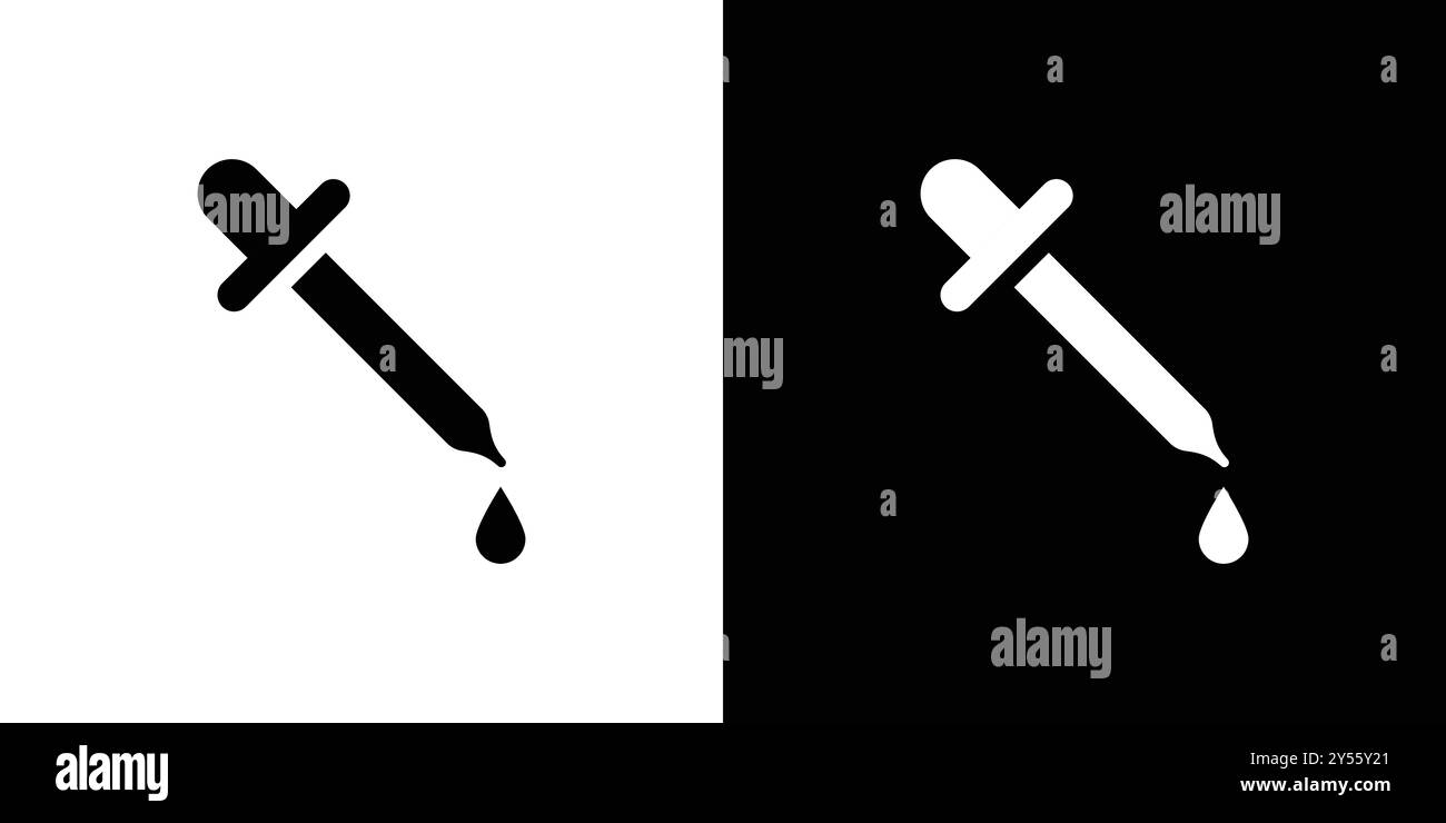 Dropper icon linear logo mark set collection in black and white Stock ...