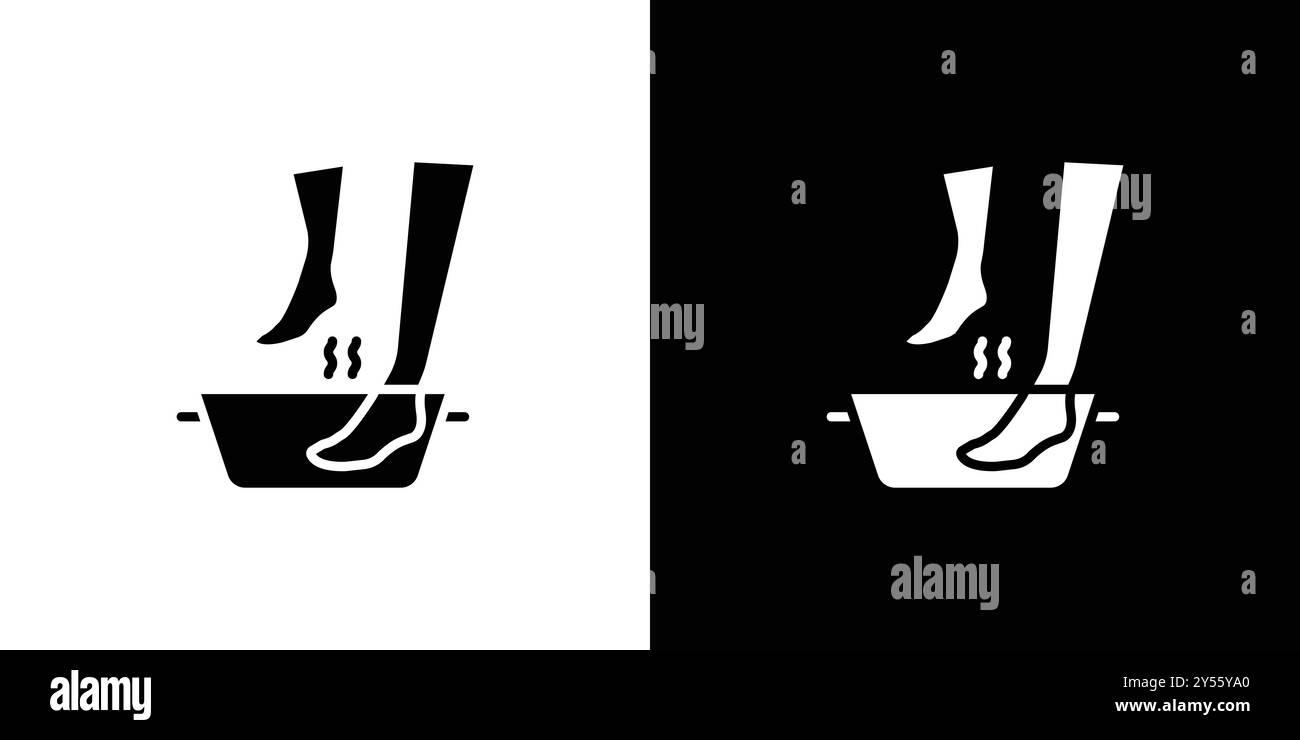 Foot Soak icon linear logo mark set collection in black and white Stock ...