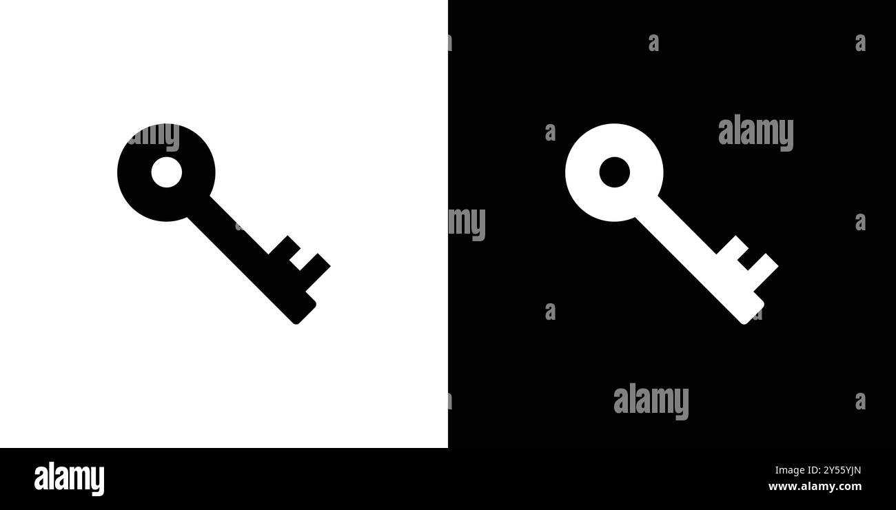 Key icon linear logo mark set collection in black and white Stock ...
