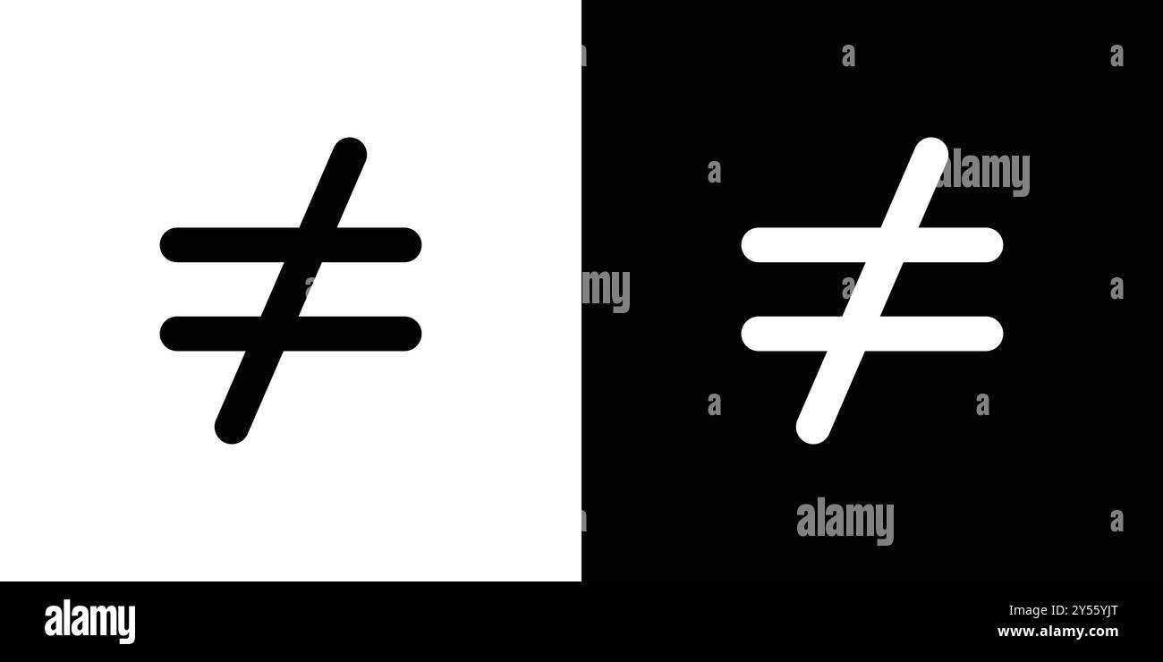 Inequality icon linear logo mark set collection in black and white ...