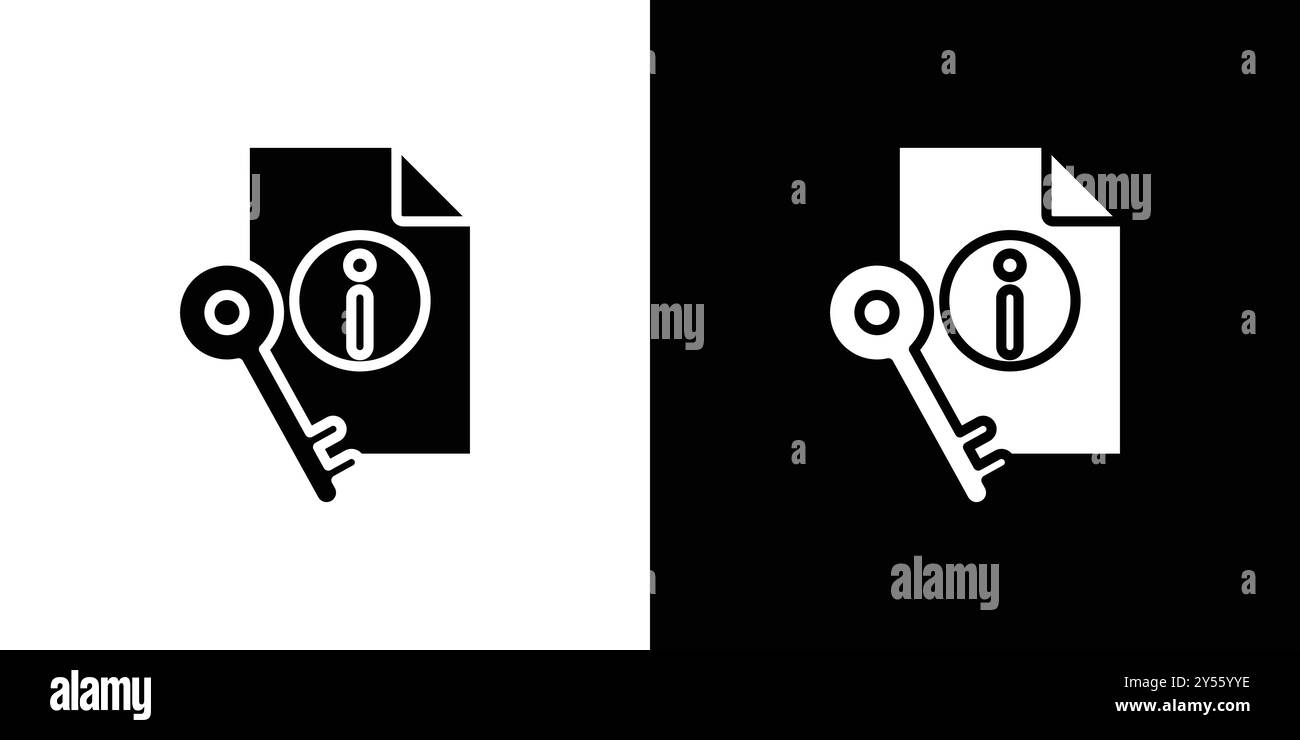 key information icon linear logo mark set collection in black and white ...