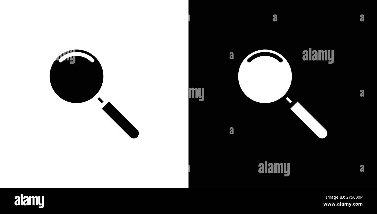 Magnifying glass icon linear logo mark set collection in black and ...