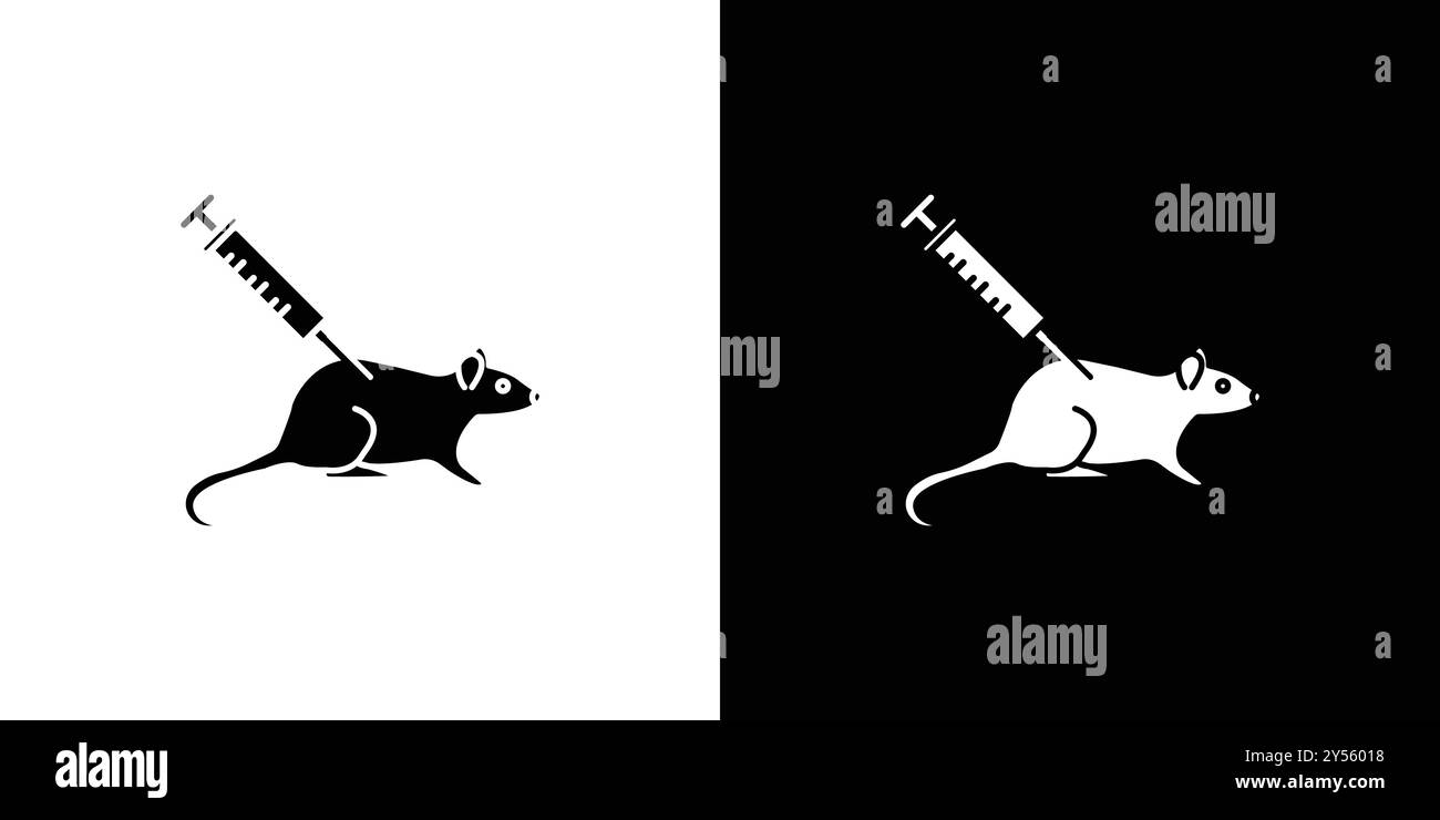 Lab rat experiment icon linear logo mark set collection in black and ...