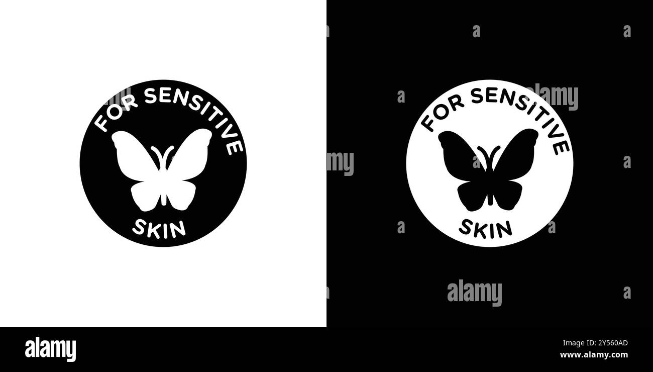 For sensitive skin icon linear logo mark set collection in black and ...